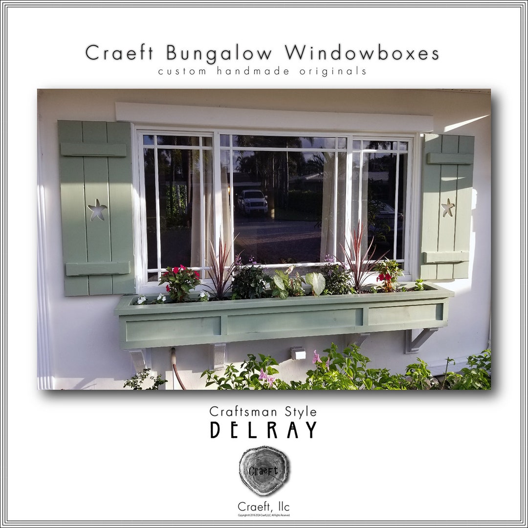 Craftsman Style Windowbox – Delray - Small Single Piece Unit - Etsy