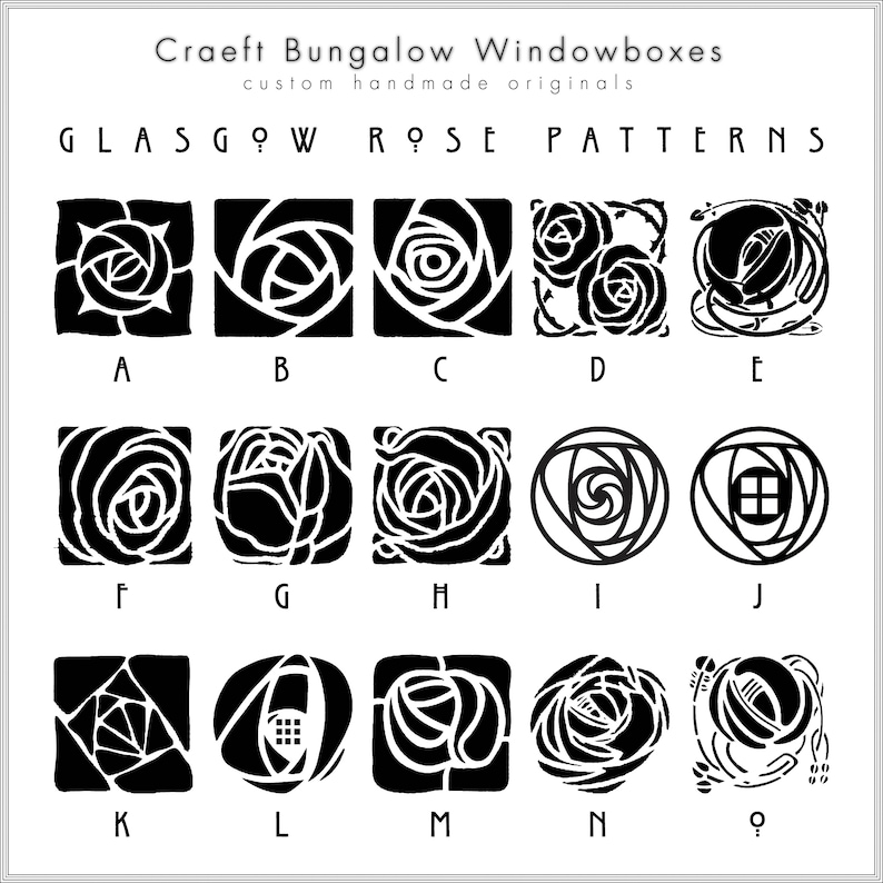 Bespoke Windowbox Engraving Patterns - Glasgow Rose - Etsy