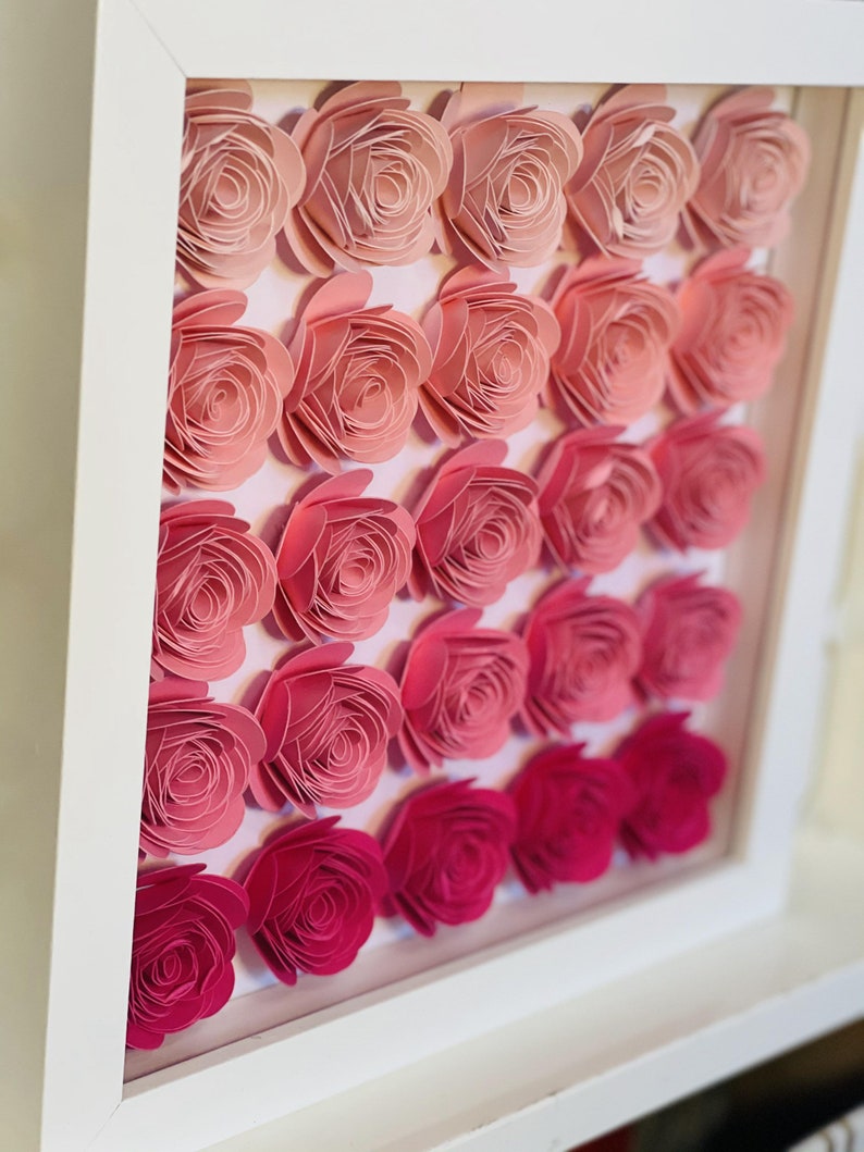 Personalized 8x8 Paper Flower Shadow Box Mothers Day Gift - Etsy