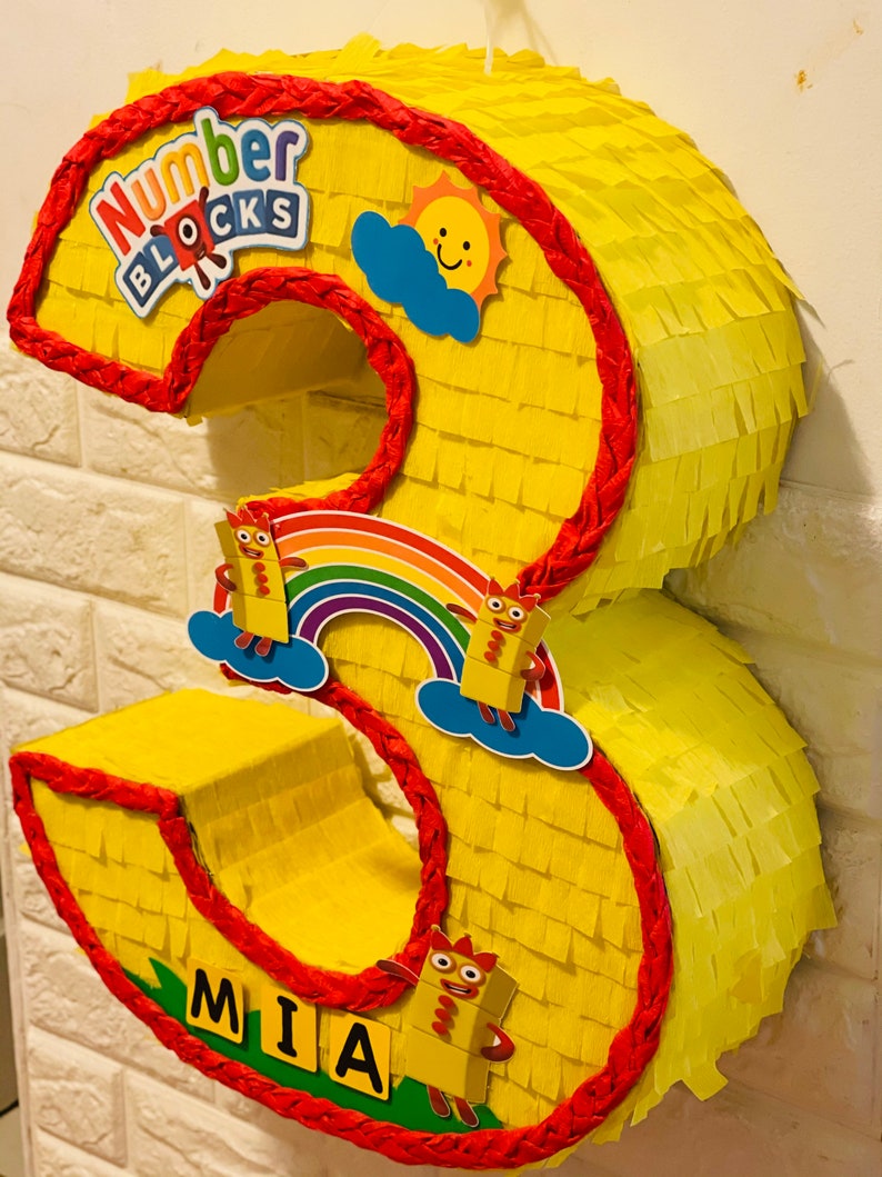 Number 4 Number Blocks Pinata Custom Number Pinata & - Etsy