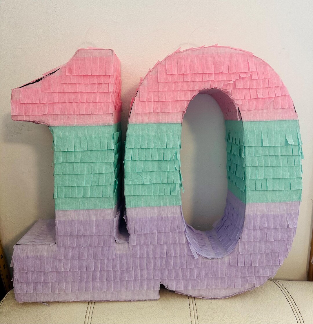 Double Digits Pinata, Double Number Pinata, Number Pinata, 3 Colors ...