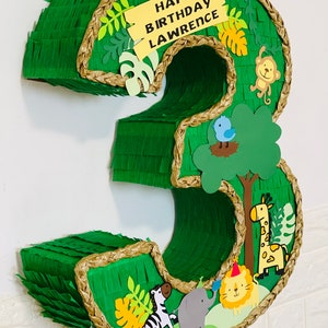 Number 2 Safari Jungle Wild Animals Pinata, Custom Number Pinata ...