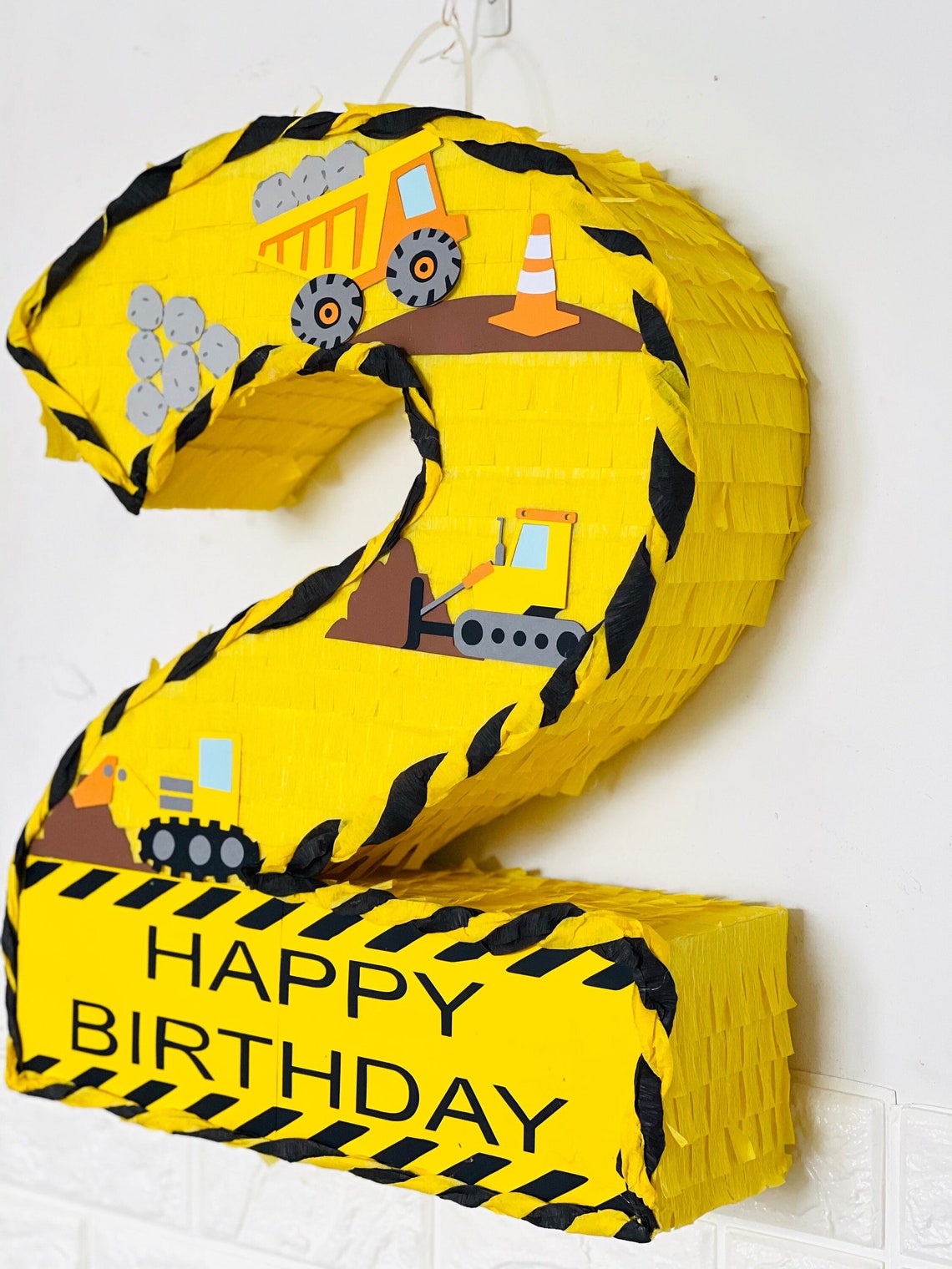 Any Number Construction Theme Pinata, Excavator Pinata, Number Pinata ...