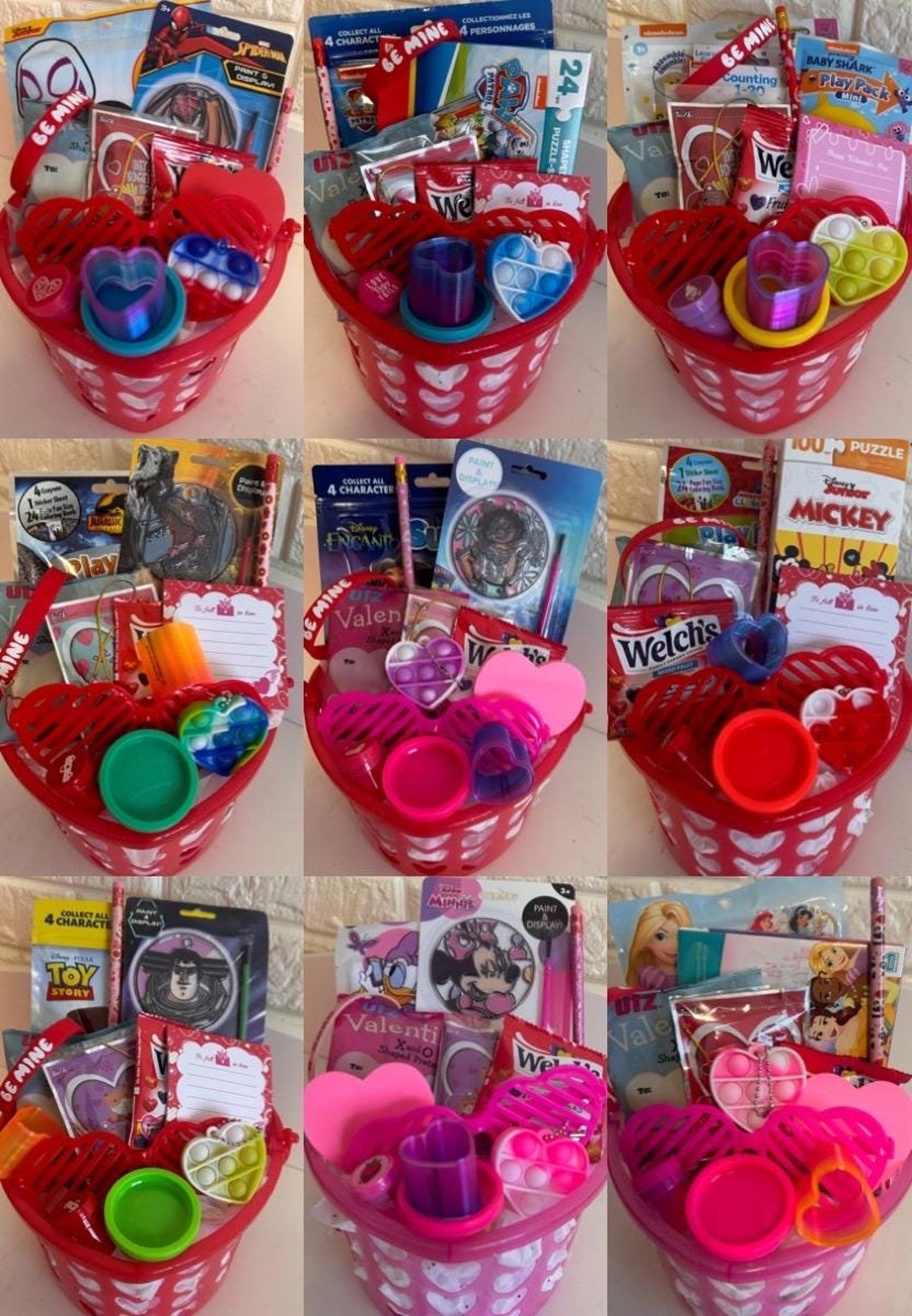 Ready to Ship Kids Valentine Basket, Kid Valentine Gift Set, Themed ...