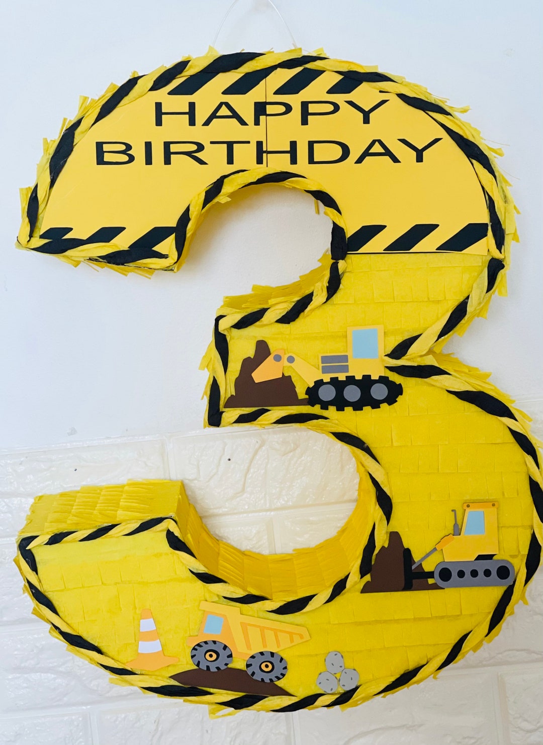 Any Number Construction Theme Pinata, Excavator Pinata, Number Pinata ...