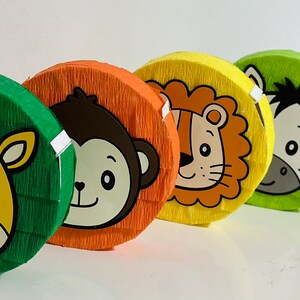 Safari Jungle Wild Animals Mini Piñata, Tiger Mini Piñata, Giraffe Mini ...