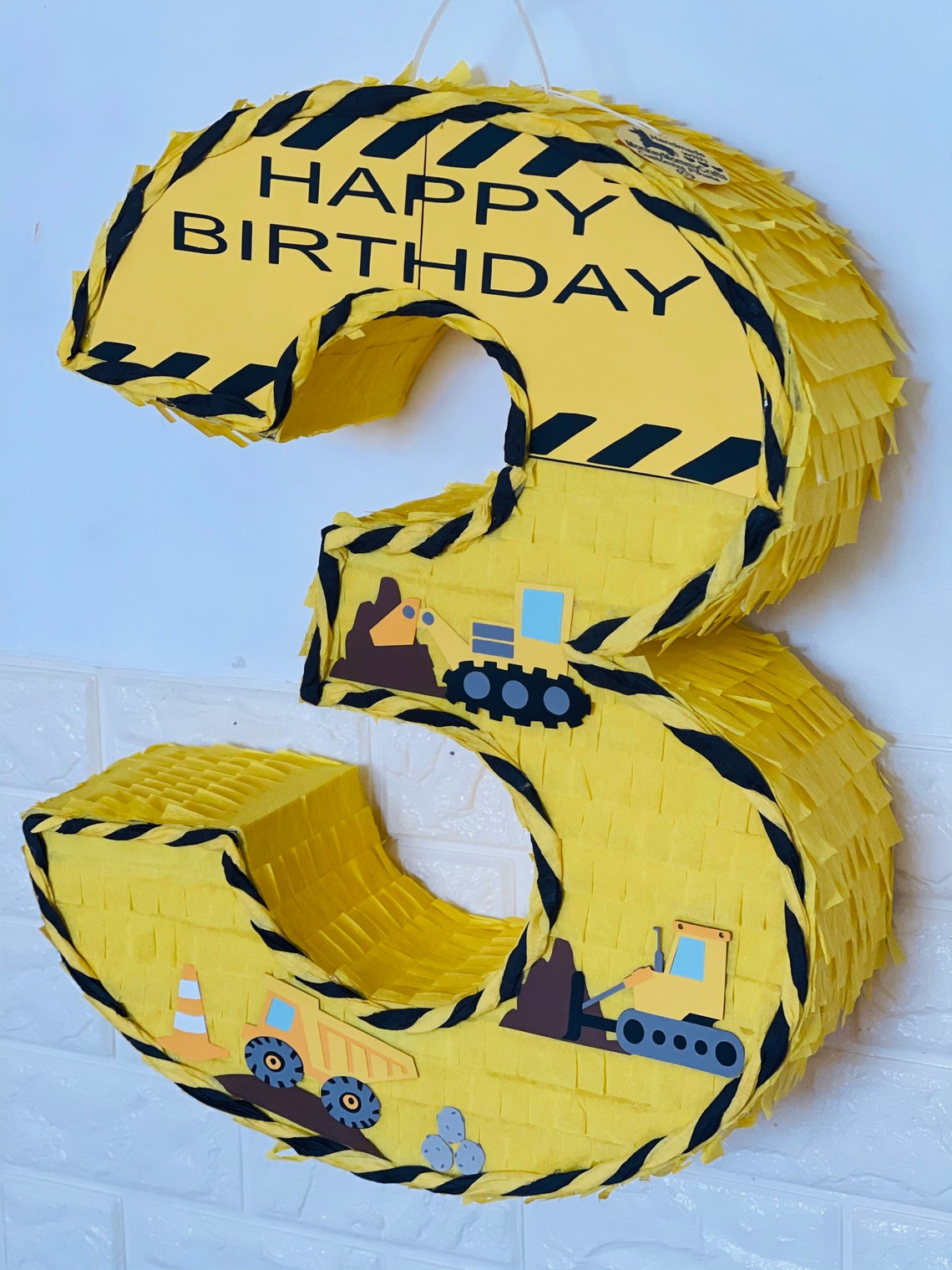 Any Number Construction Theme Pinata Excavator Pinata Number | Etsy