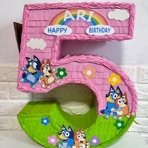 Blue Character Pinata, Custom Number Pinata & Personalized Number Name ...