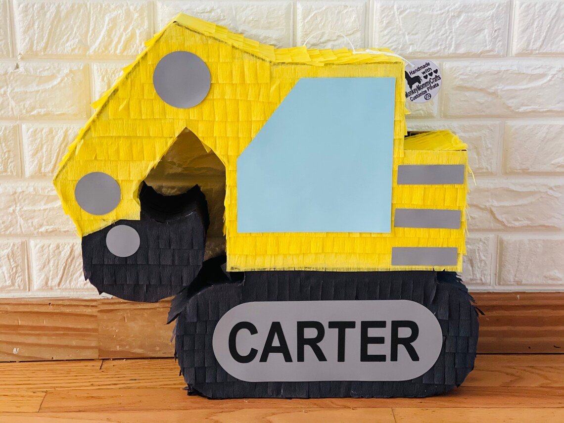 Excavator Construction Pinata Construction Birthday Theme | Etsy