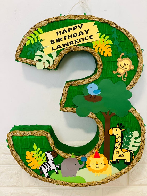 Any Number Safari Jungle Wild Animals Pinata Custom Number - Etsy