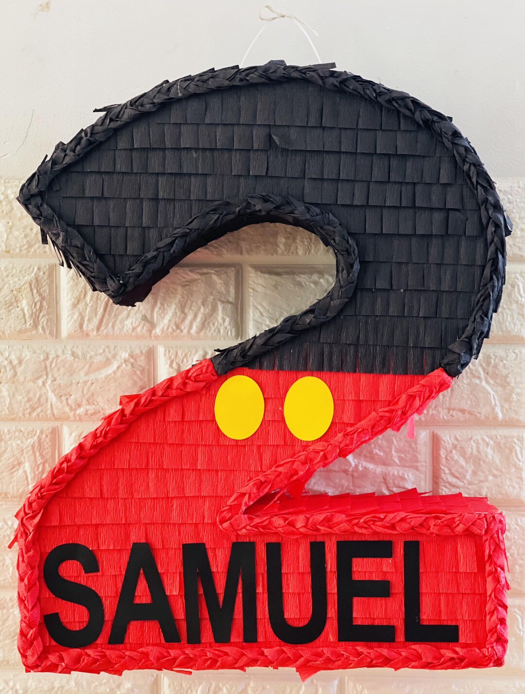 Number 2 Piñata Black Red Mouse - Etsy