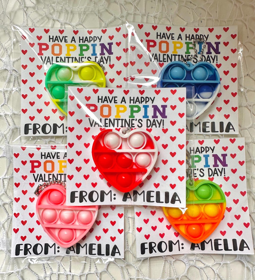 Personalized Valentine’s Day Pop Its Exchange Cards, Kids Valentine Day ...