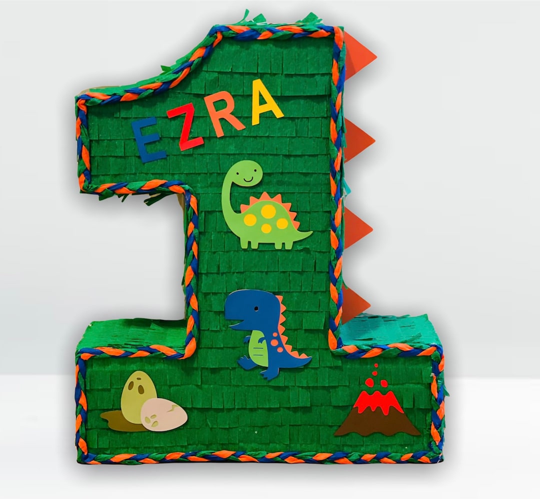 Any Number Dinosaur Pinata, Custom Number Pinata & Personalized Number ...
