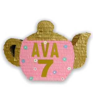 Tea Pot Pinata Birthday Pinata Custom Name and Number - Etsy