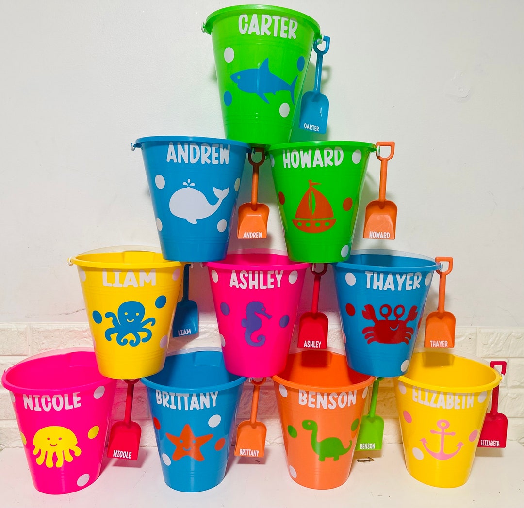 Bucket Pail and Shovel, Personalized Beach Bucket and Shovel, Beach ...