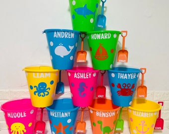 Bucket Pail and Shovel Personalized Summer Beach Kids Toy, Summer Beach ...