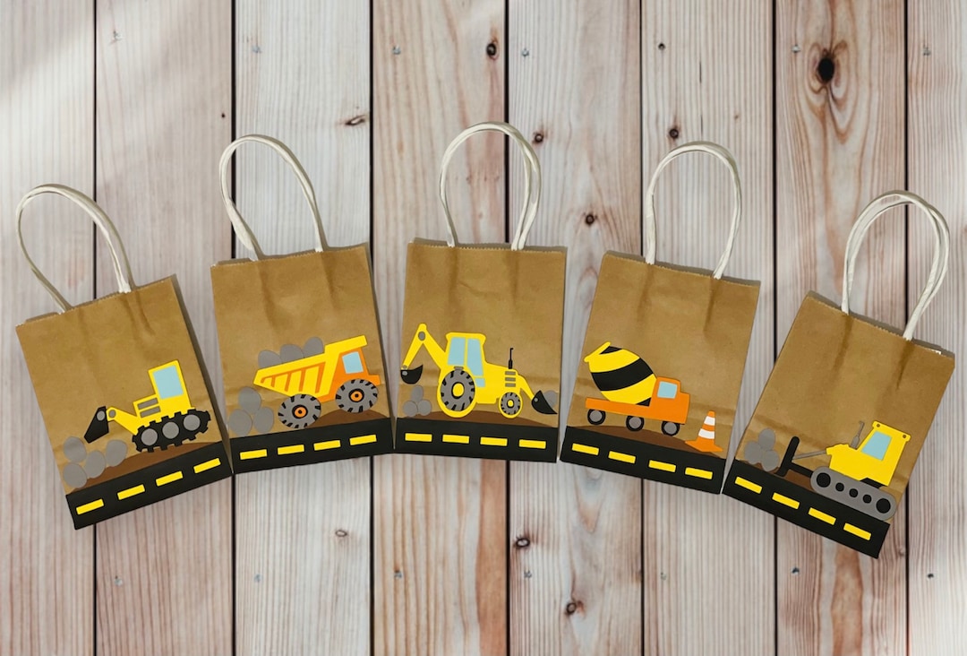 Construction Birthday Party, Construction Goodie Bags, Construction ...
