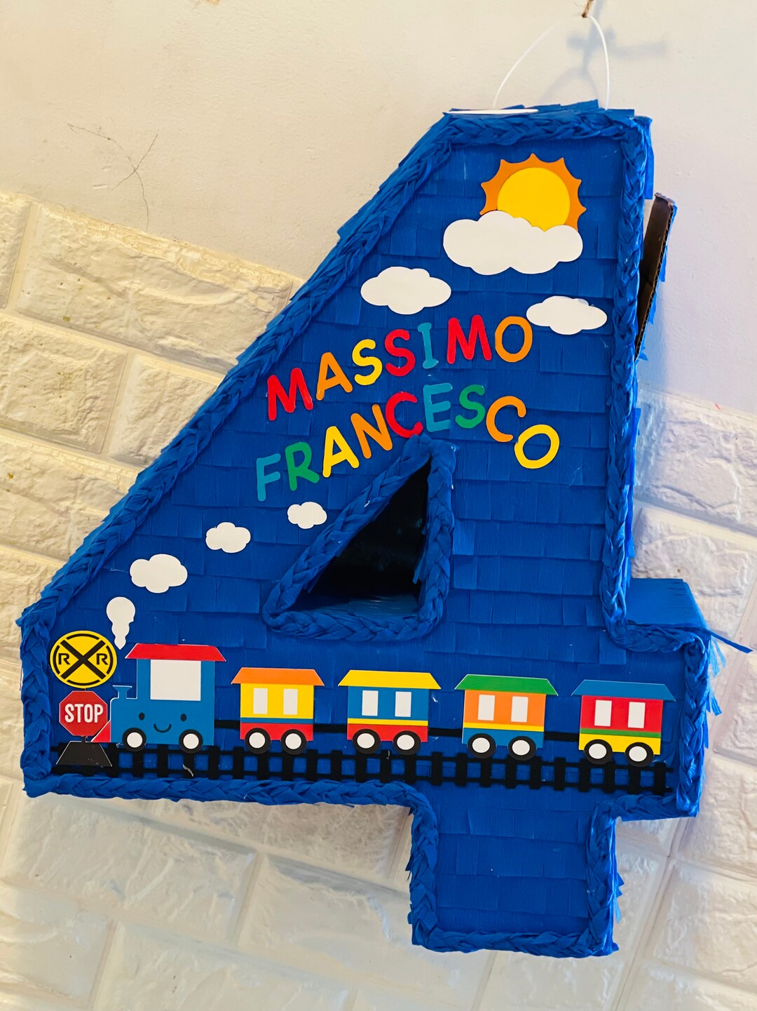 Number Train Theme Pinata, Custom Number Pinata & Personalized Number ...