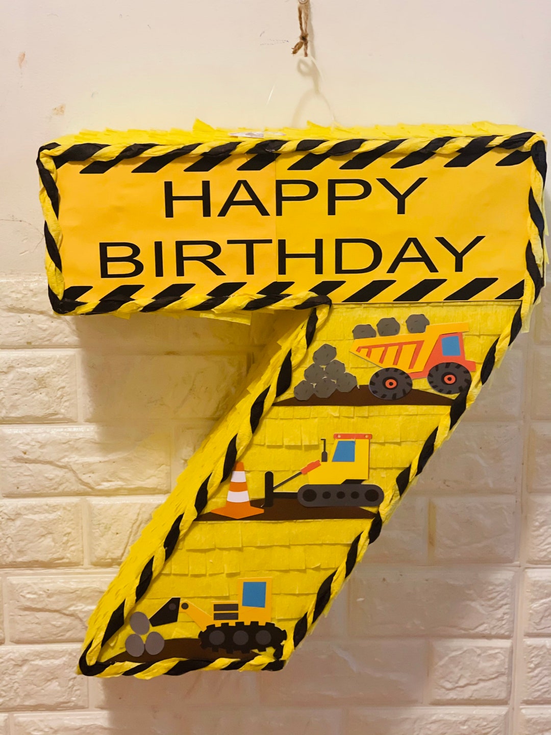 Any Number Construction Theme Pinata, Excavator Pinata, Number Pinata ...