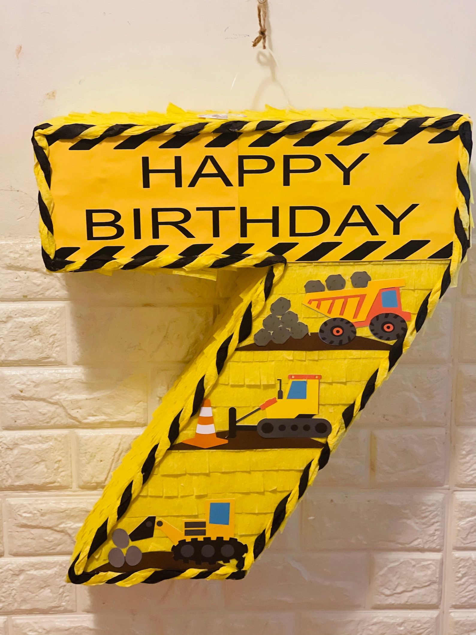 Any Number Construction Theme Pinata, Excavator Pinata, Number Pinata ...