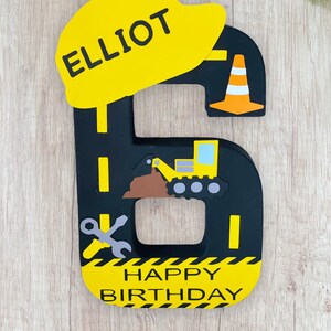 Construction Number Display Birthday Party, Excavator, Construction ...