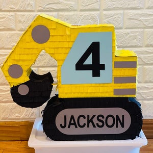 Excavator Construction Pinata, Construction Birthday Theme Pinata - Etsy