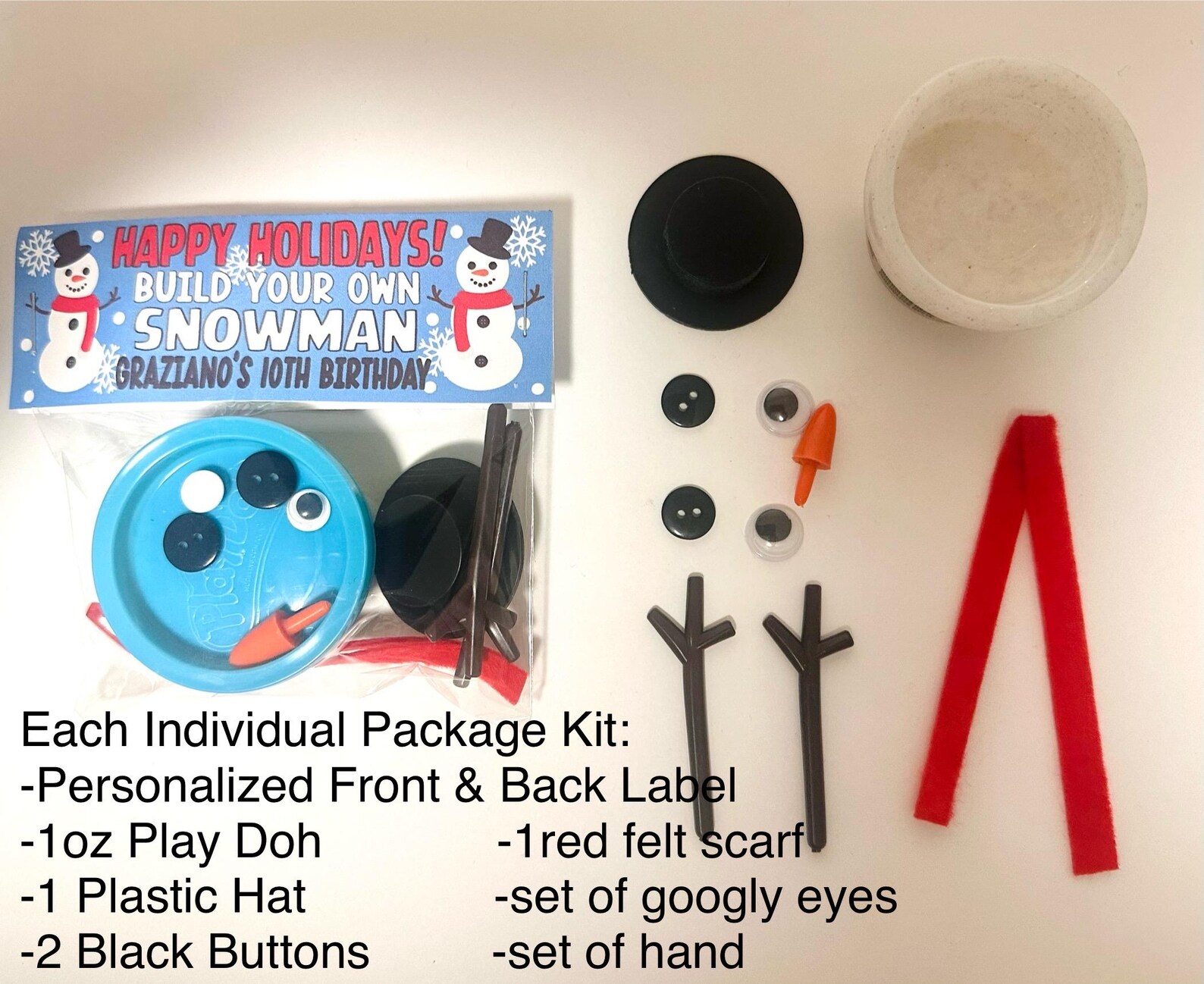 Build Your Own Snowman Kits, Personalized Christmas Snowman Kits,kid ...