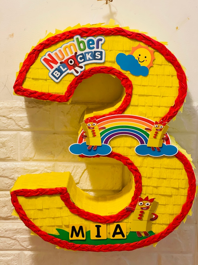 Number 4 Number Blocks Pinata Custom Number Pinata & - Etsy