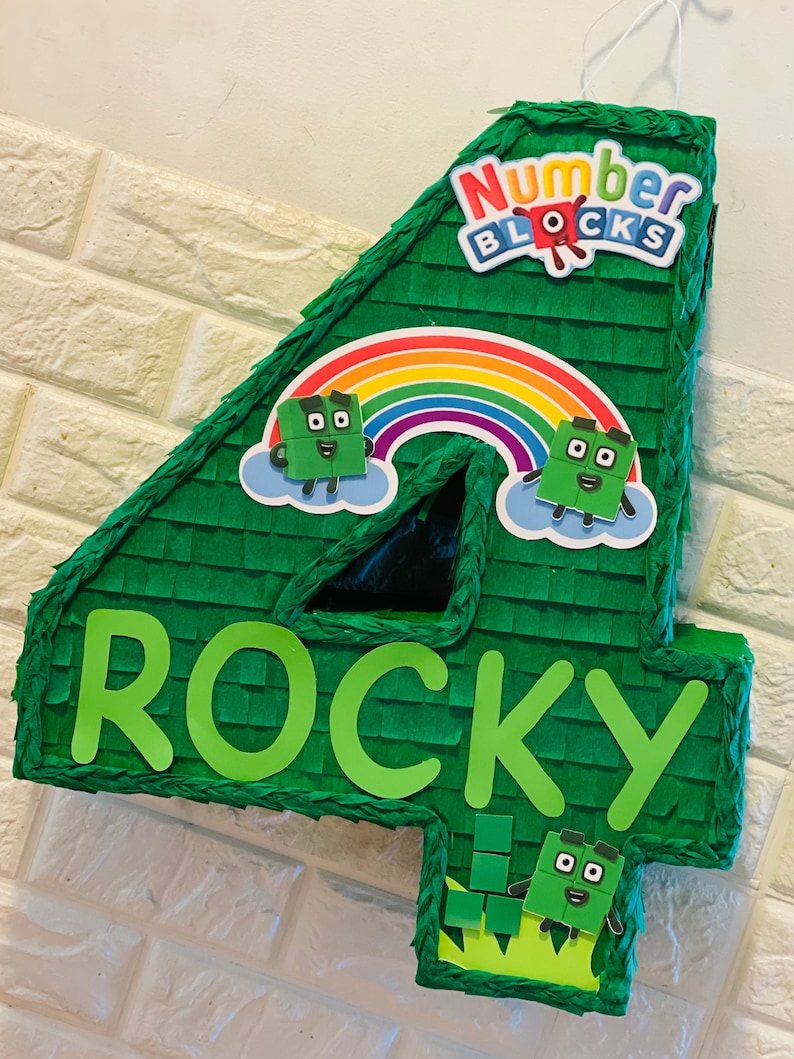 Number 4 Number Blocks Pinata Custom Number Pinata & - Etsy