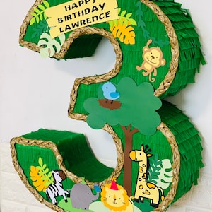 Number 2 Safari Jungle Wild Animals Pinata, Custom Number Pinata ...