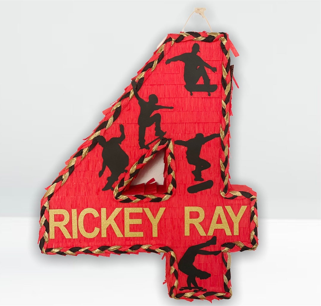 Any Number Skateboard Pinata, Custom Number Pinata & Personalized ...