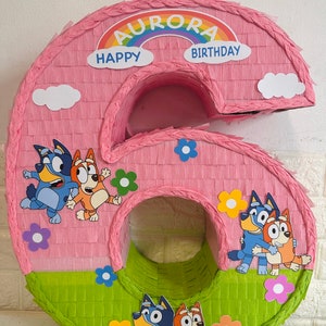 Blue Character Pinata, Custom Number Pinata & Personalized Number Name ...