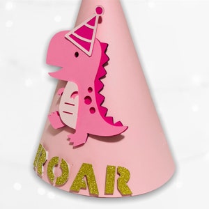 Dinosaur Personalized Birthday Hat Custom Name Birthday Cone | Etsy