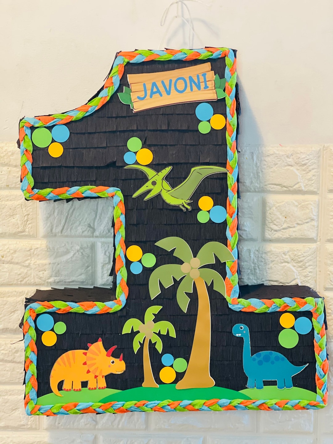 Number 1 Dinosaur Pinata, Custom Number Pinata & Personalized Number ...