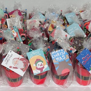 Ready to Ship Filled Christmas Goodie Bags, Mini Christmas Basket, Kids ...