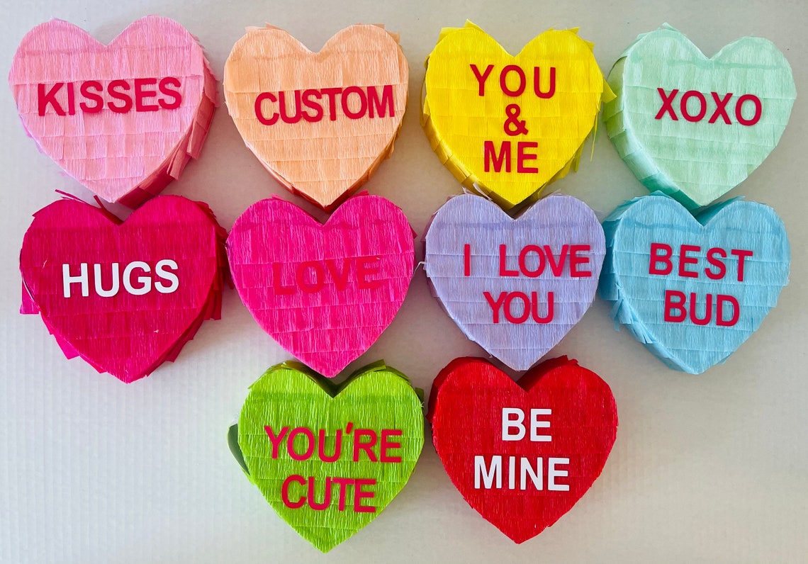 Personalized Mini Heart Pinata Heart Mini Pinata Valentine - Etsy