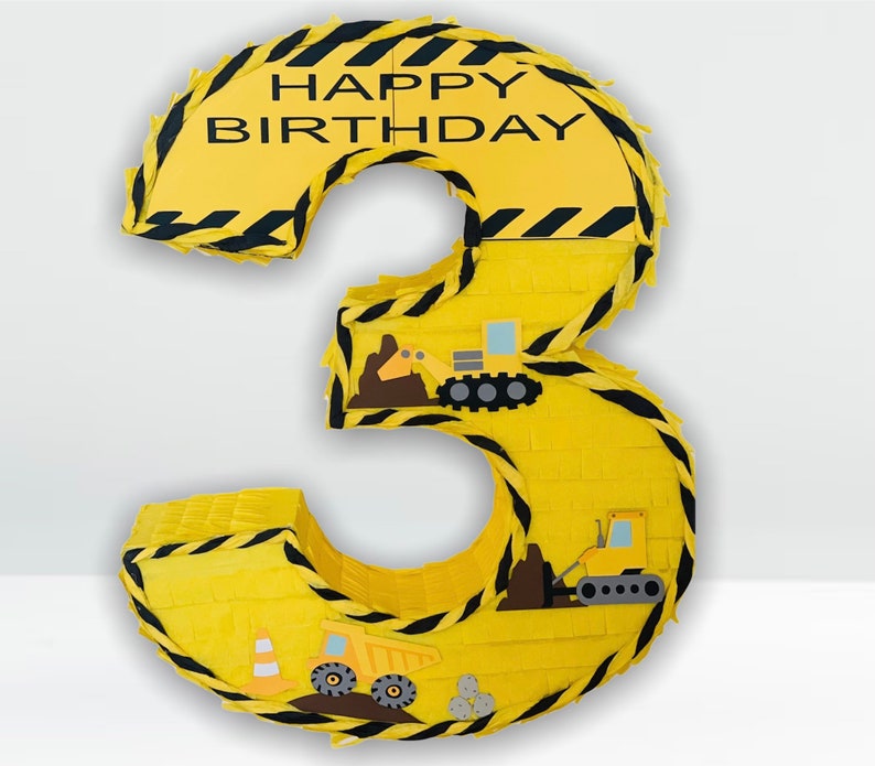 Any Number Construction Theme Pinata, Excavator Pinata, Number Pinata ...