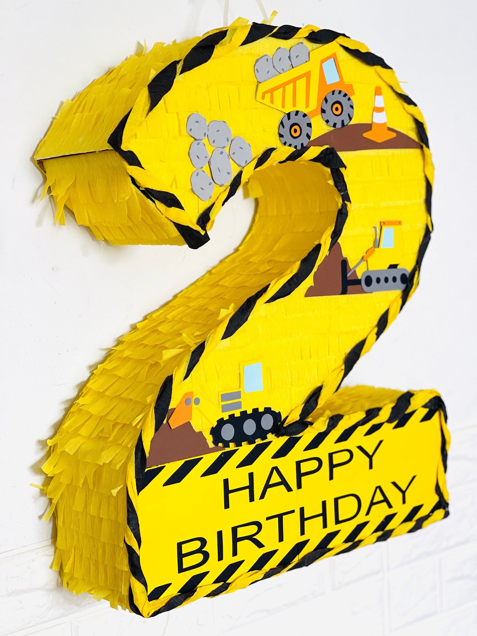 Any Number Construction Theme Pinata, Excavator Pinata, Number Pinata ...