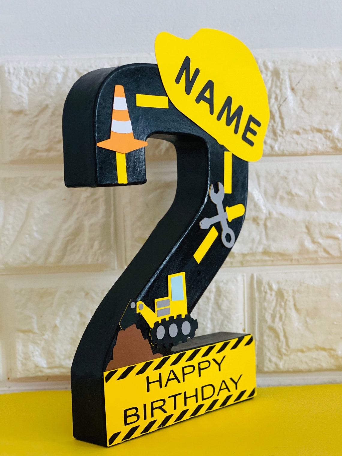 Construction Age Photo Prop, Age Display, Number Paper Mache ...