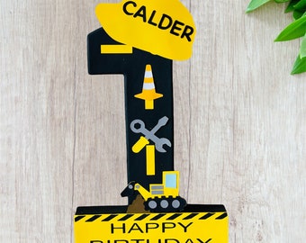 Construction Number Display Birthday Party Excavator | Etsy