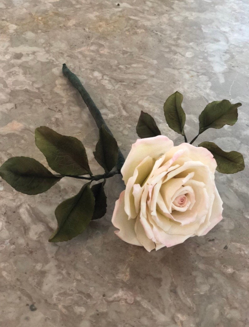 EDIBLE WHITE ROSE Cake Topper Natural Fresh Looking Made of Sugar ...