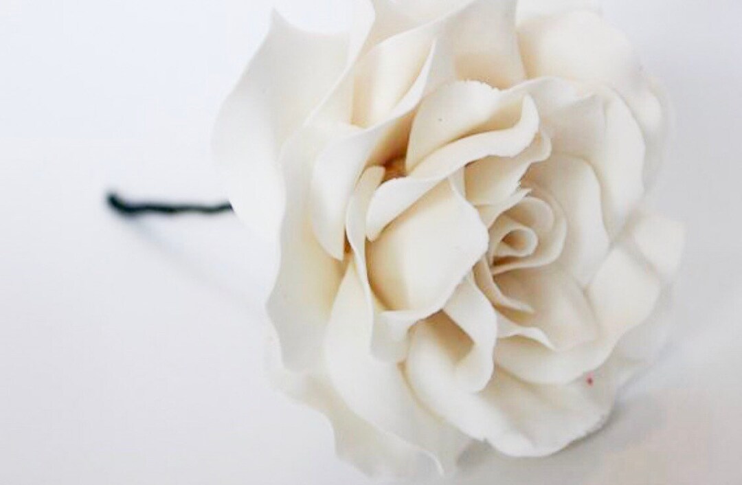 Edible Cake Topper Rose Fondant Cake Topper Sugar Rose White - Etsy