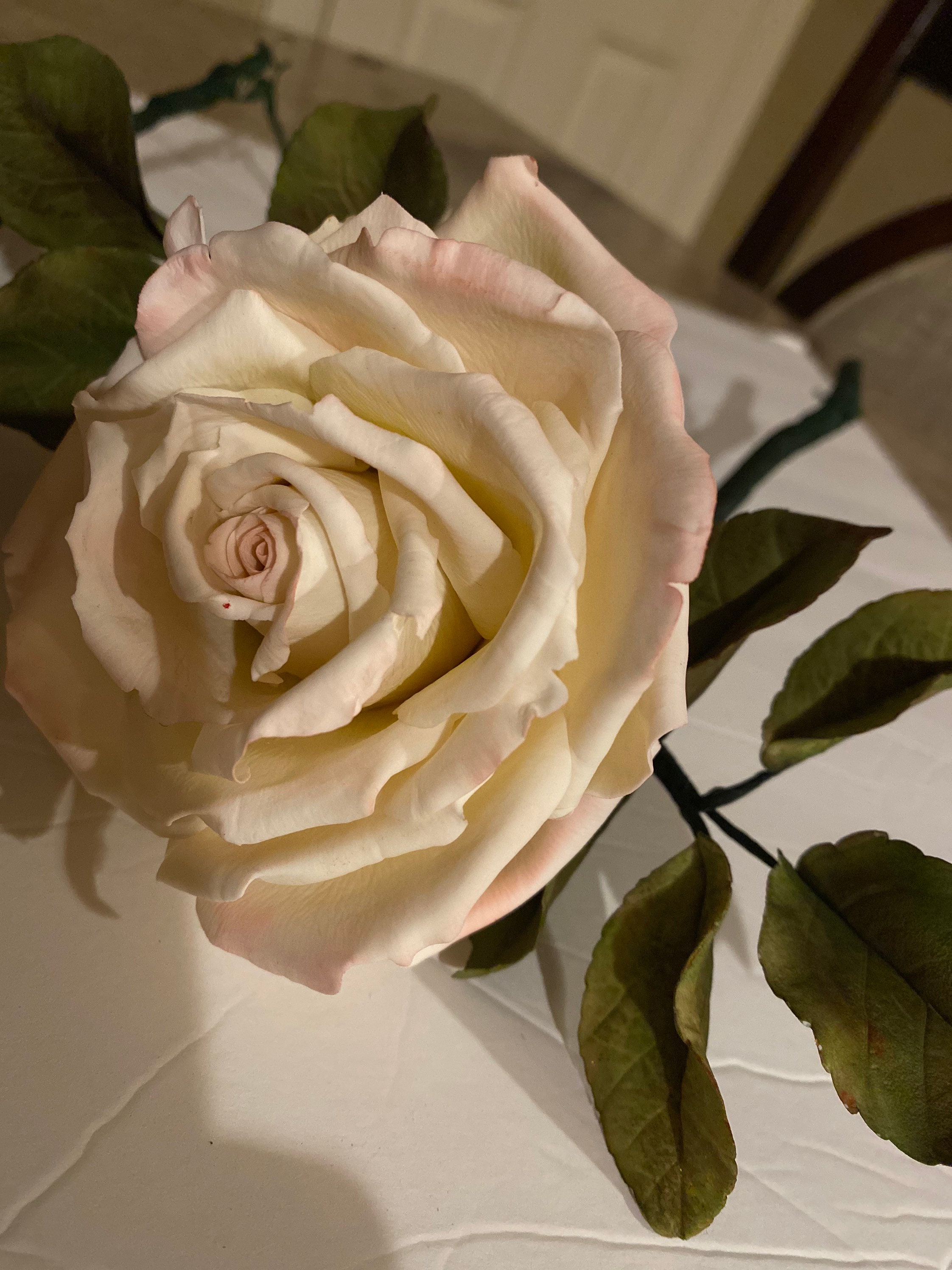 EDIBLE WHITE ROSE Cake Topper Natural Fresh Looking Made of Sugar ...