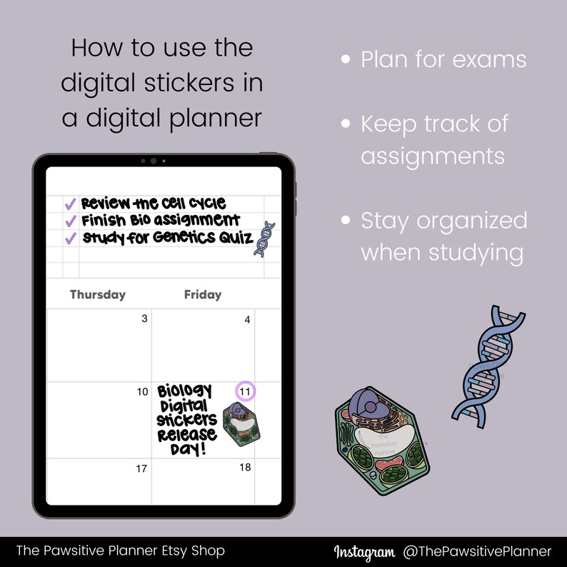 Biology Digital Stickers for Planning Note Taking Studying - Etsy