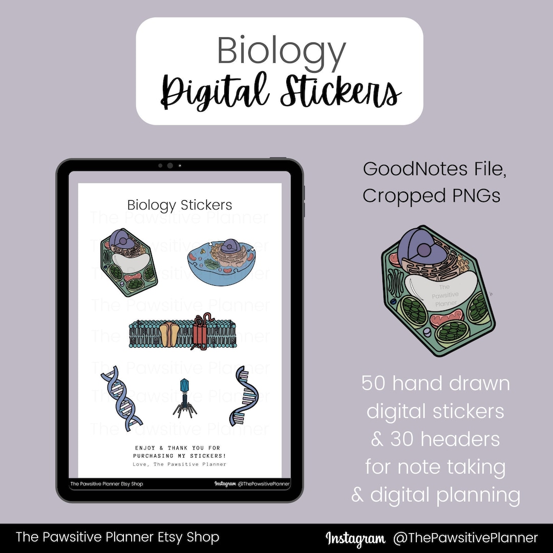 Biology Digital Stickers for Planning, Note Taking, Studying ...
