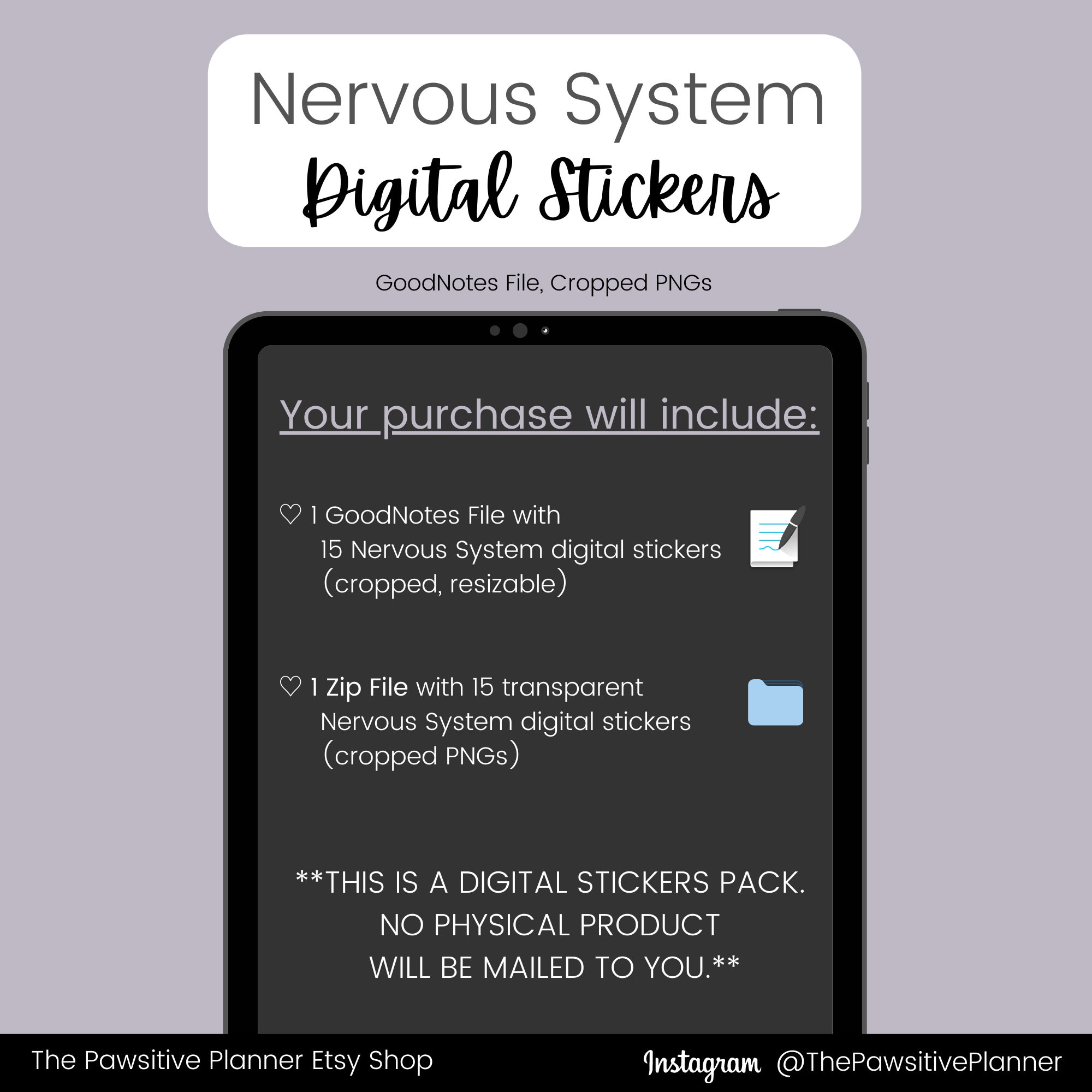 Nervous System Digital Stickers Goodnotes Stickers Digital | Etsy