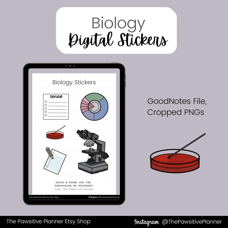 Biology Digital Stickers for Planning Note Taking Studying - Etsy