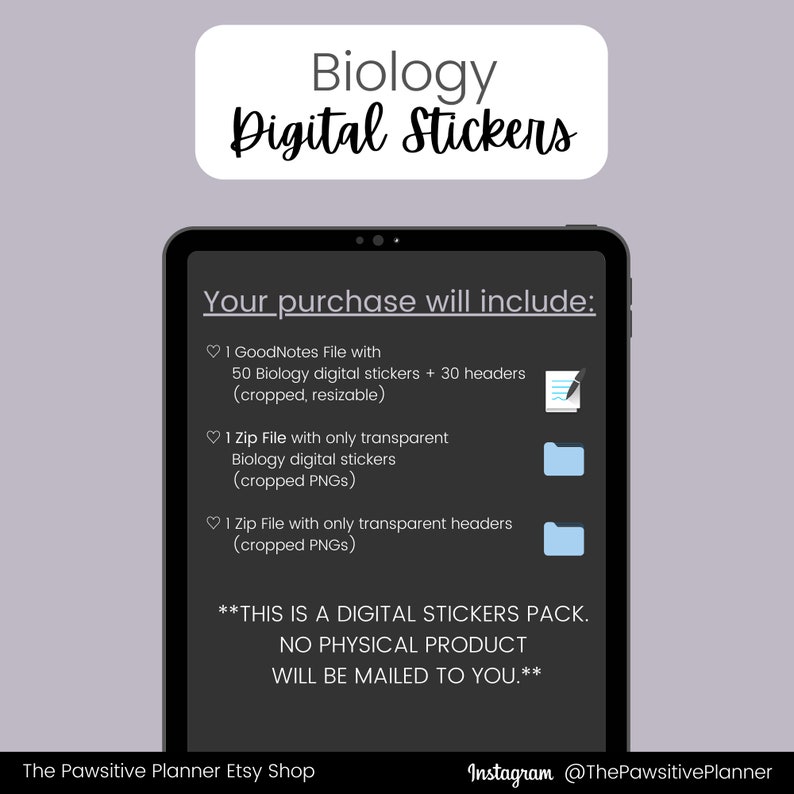 Biology Digital Stickers for Planning Note Taking Studying - Etsy