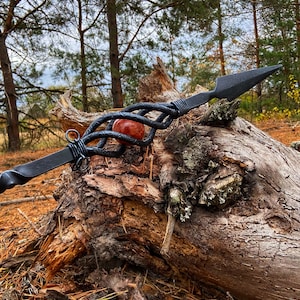 Short Wizard's Staff With a Sphere and 4 Rings Spear of Odin Völva ...