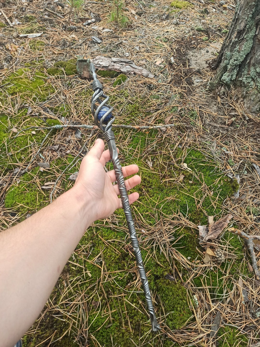 Wand With a Stone Handmade Volva Asatru Witch Staff Magic Viking Norse ...